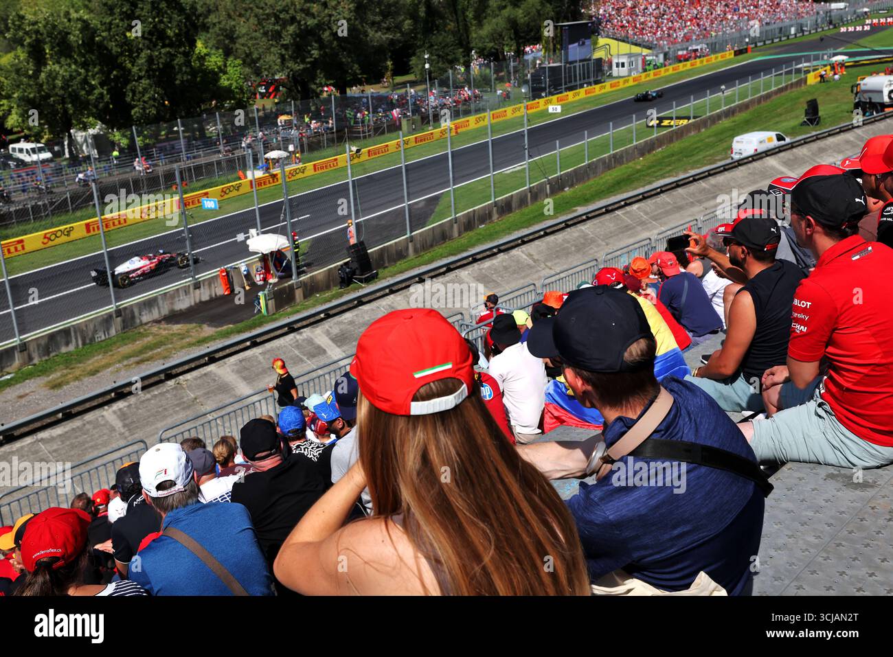 Charles Leclerc (MON) Ferrari SF-25 and fans in the grandstand. 06.09. ...
