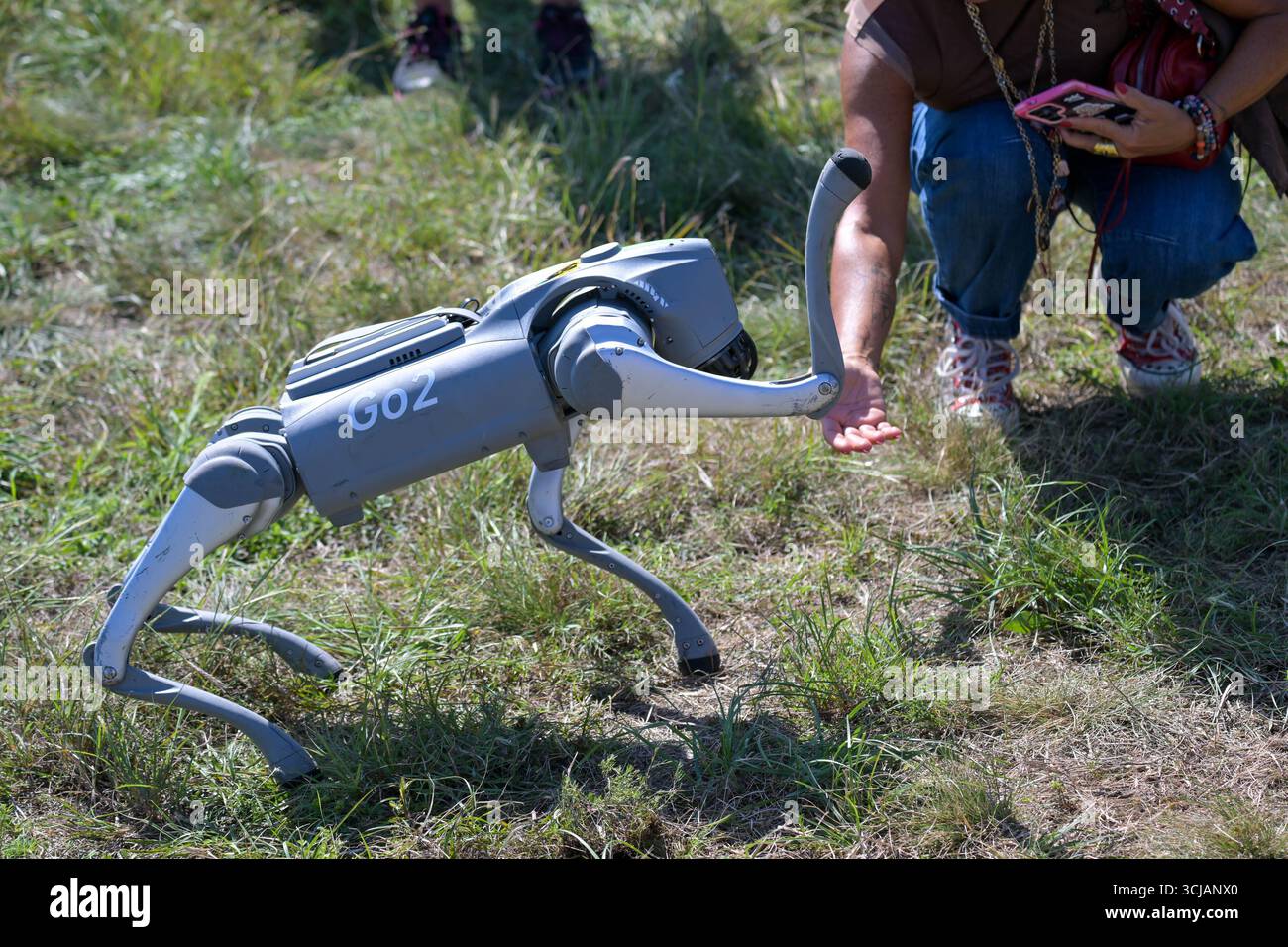 General view Robot dog operated by artificial intelligence during the ...