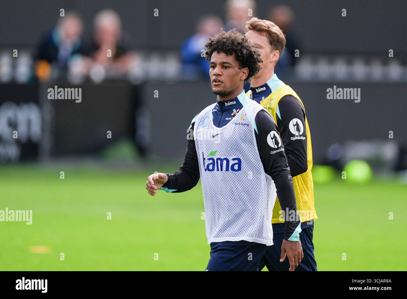 Oslo 20250906. Oscar Bobb during training at Åråsen Stadium before the ...