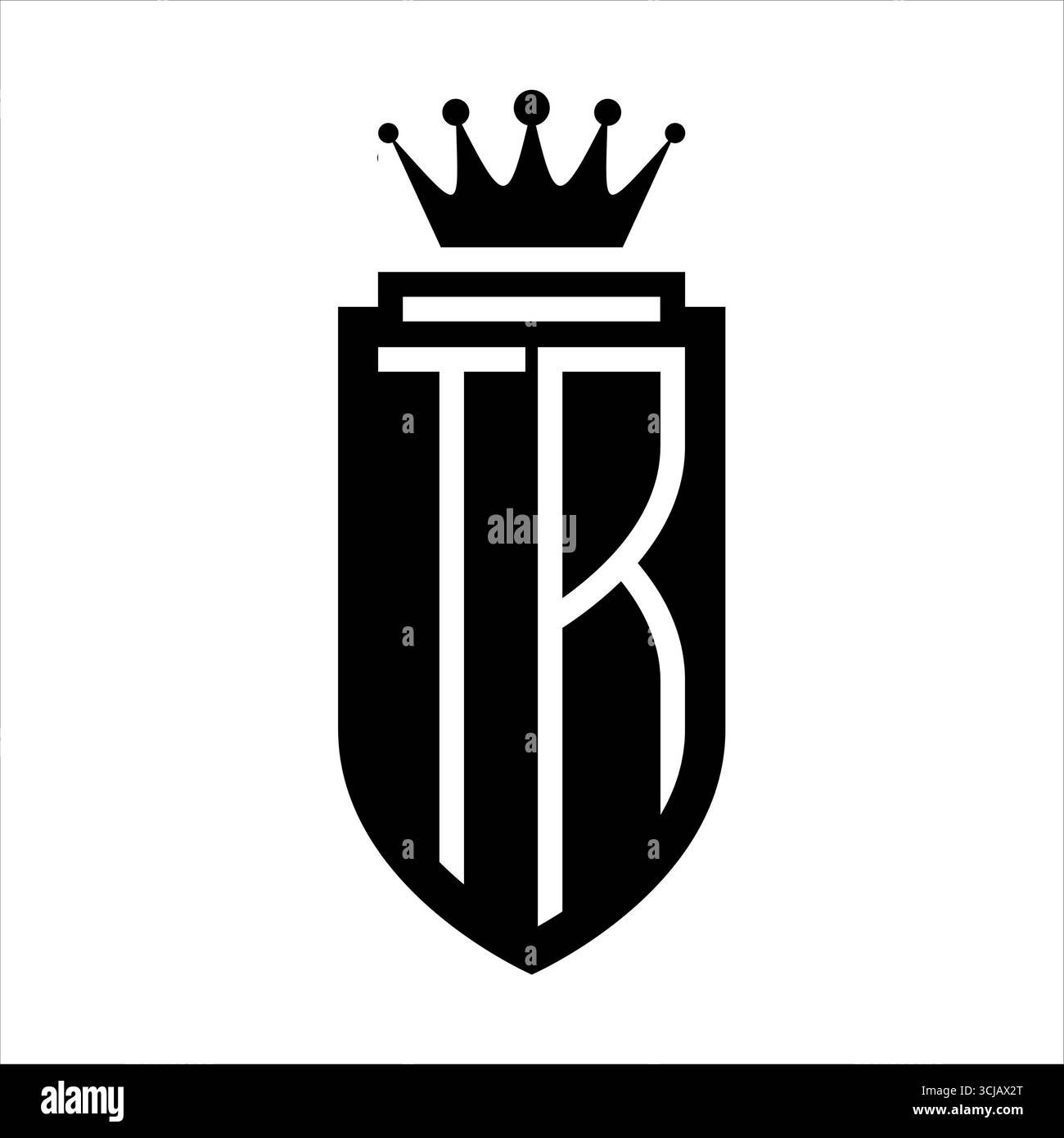 TR Vector logo initials shield with royal crown minimalist, elegant ...
