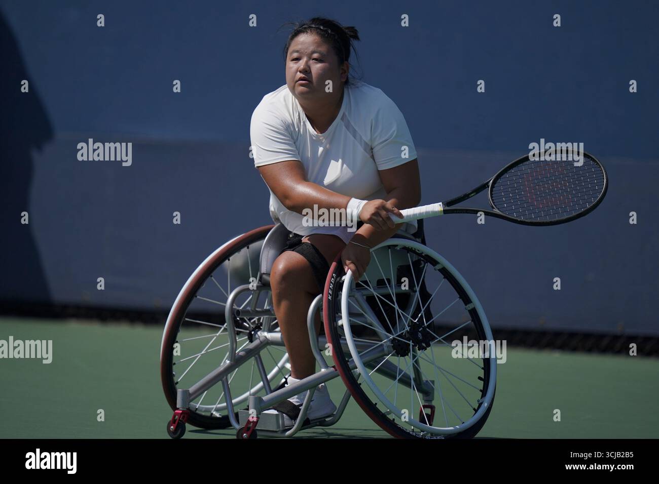 Ziying Wang of China during the wheelchair women's singles semifinals ...