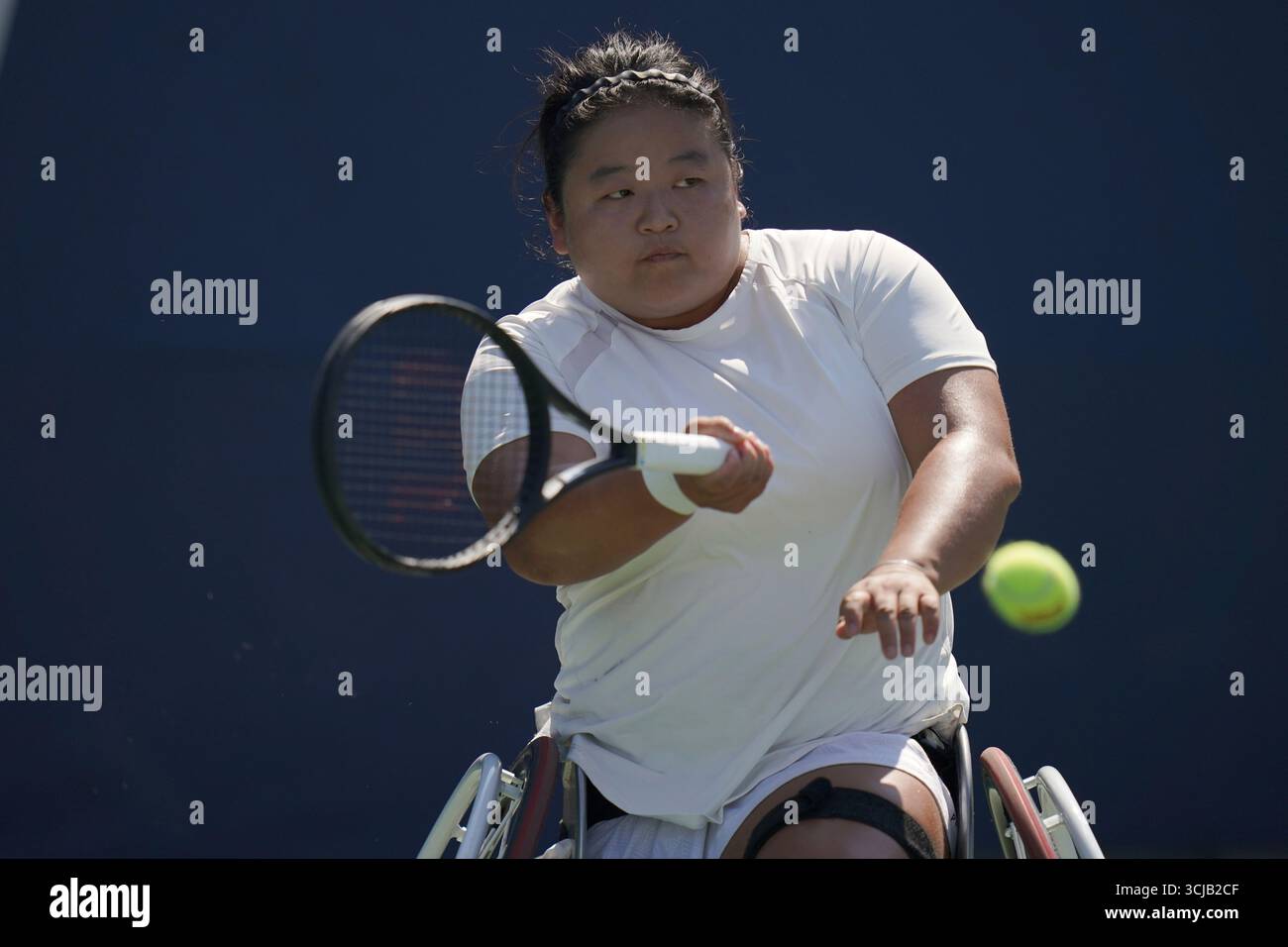 Ziying Wang of China during the wheelchair women's singles semifinals ...