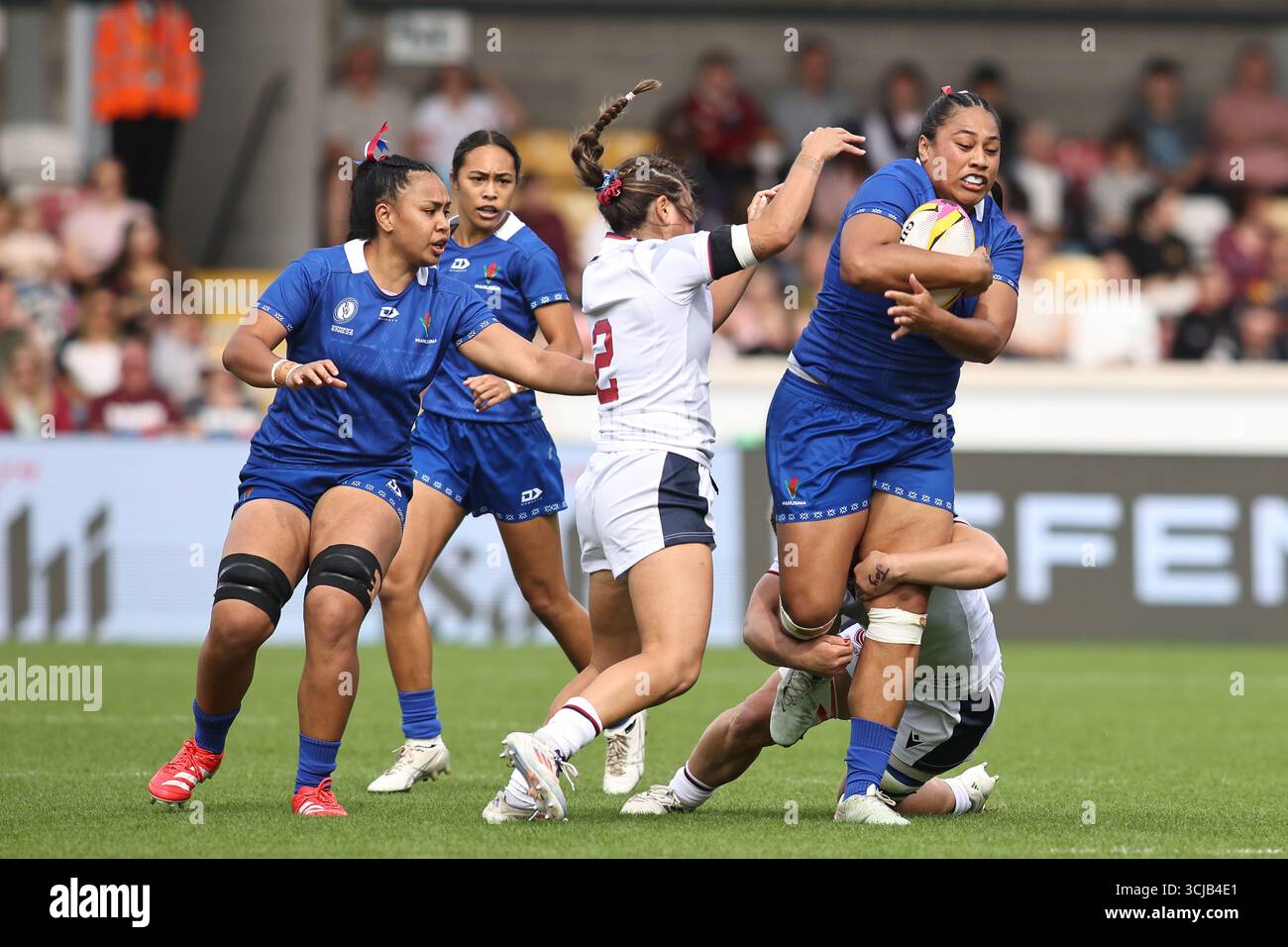 Joanna Fanene Lolo Of Samoa carries the ball during the Women’s Rugby ...