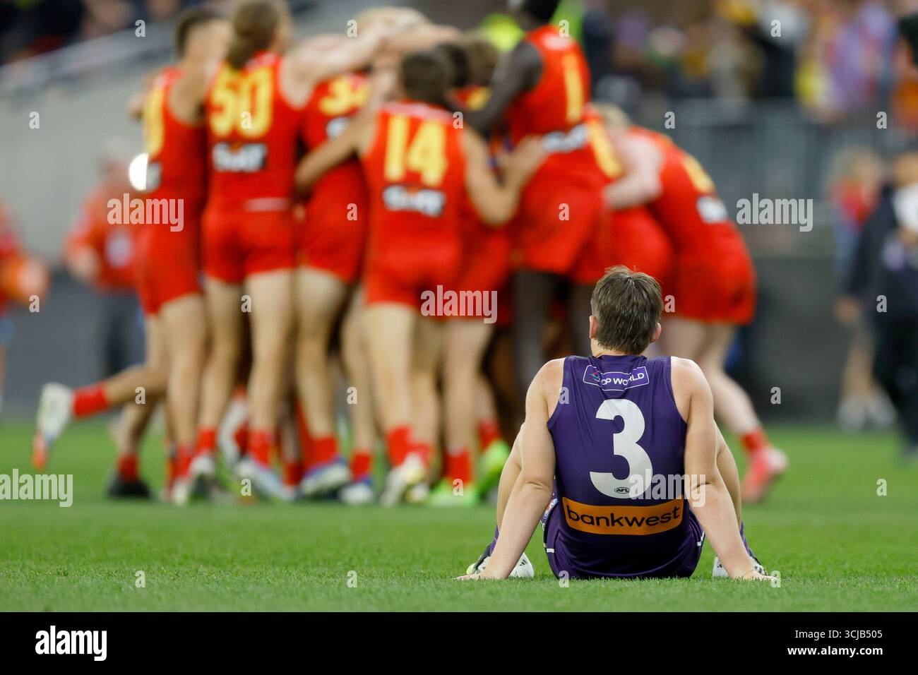 Caleb Serong of the Dockers reacts after the loss during the AFL ...