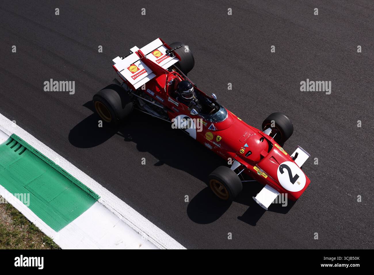 Former driver Jacky Ickx on track with Ferrari 312b before final practice for the F1 Grand Prix ...