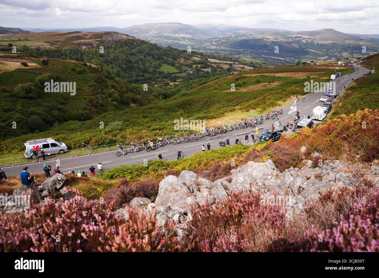 Riders during stage five of the 2025 Lloyds Tour of Britain from Pontypool to The Tumble ...