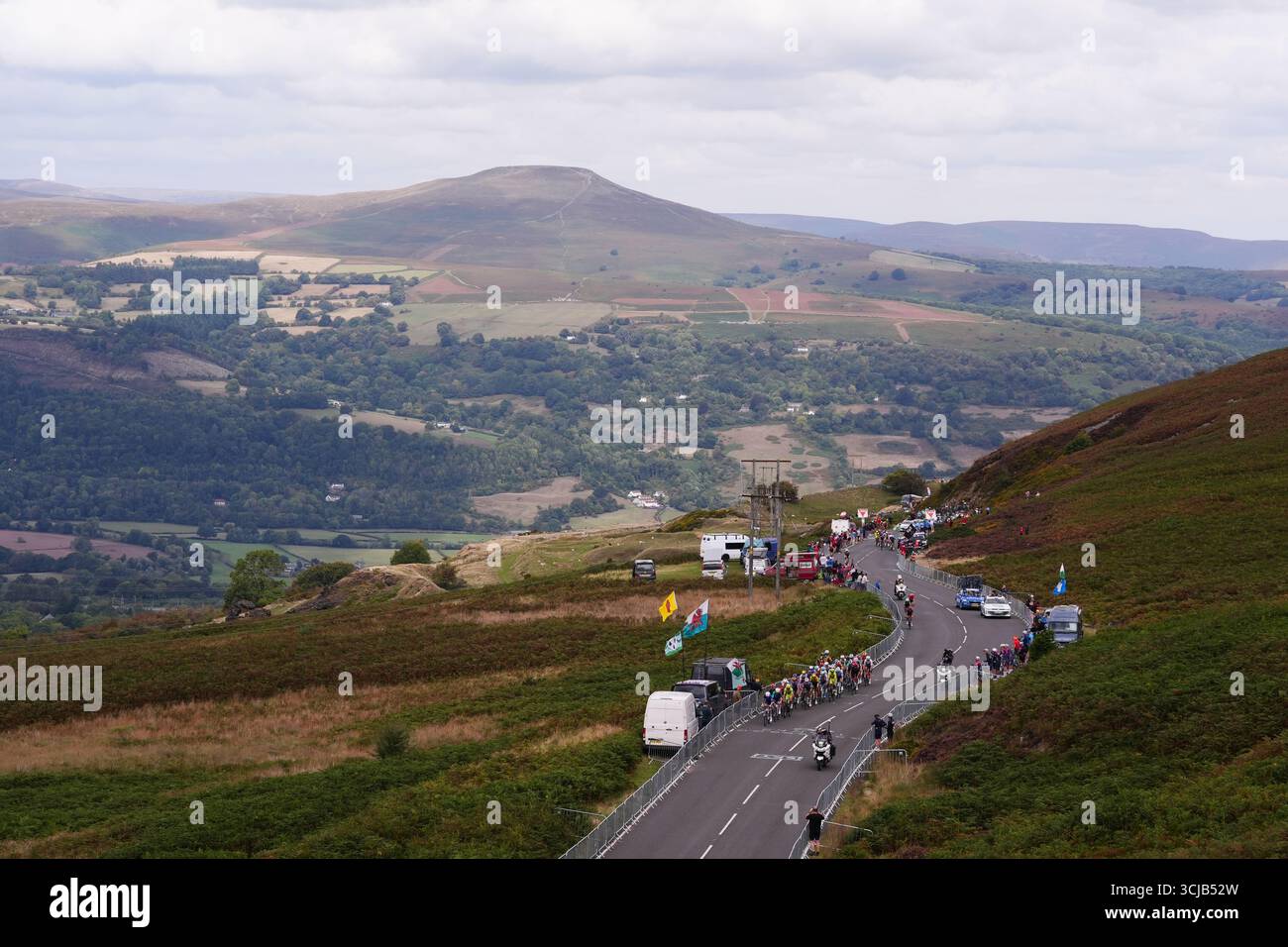 Riders during stage five of the 2025 Lloyds Tour of Britain from Pontypool to The Tumble ...