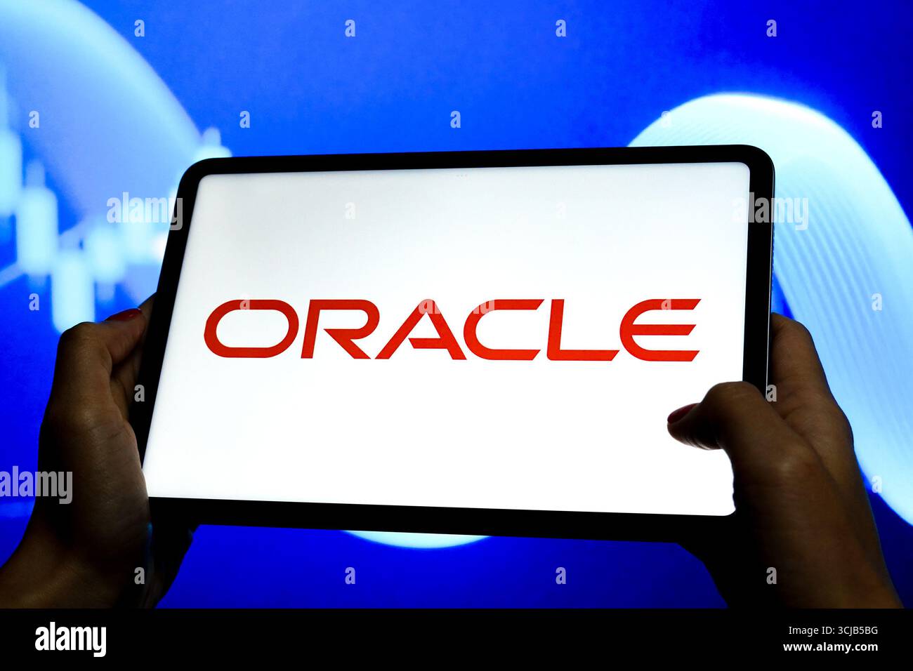 In this photo illustration, an Oracle logo is seen displayed on the ...
