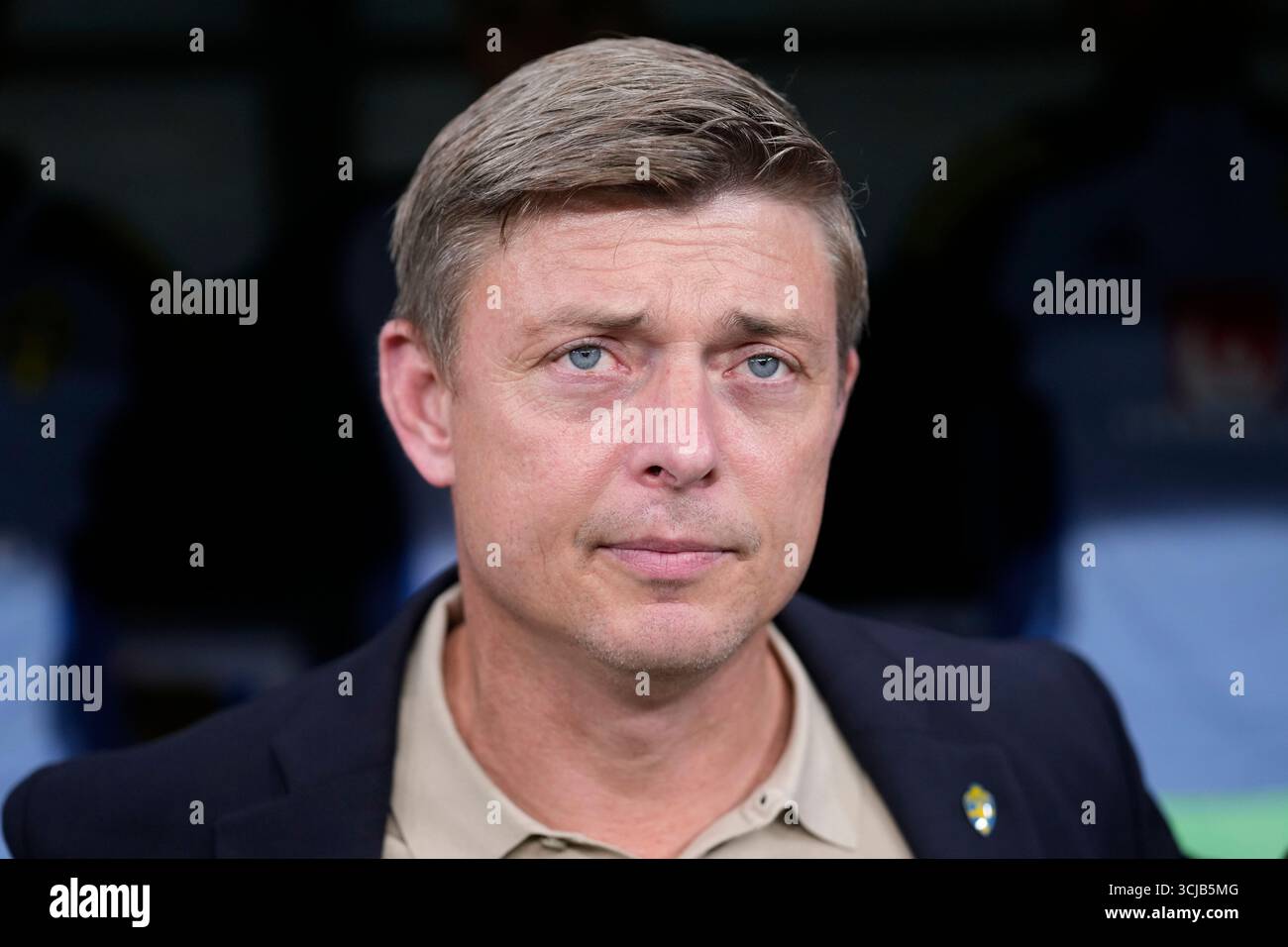 Sweden's coach Jon Dahl Tomasson looks from the bench before the World ...