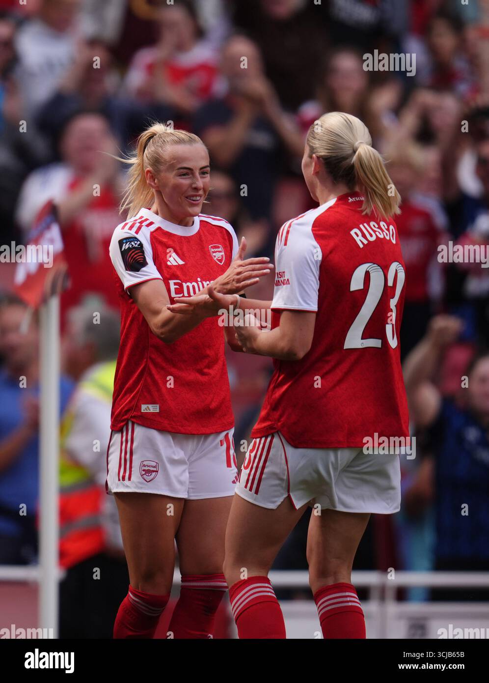 Arsenal’s Chloe Kelly celebrates scoring their side's second goal of ...