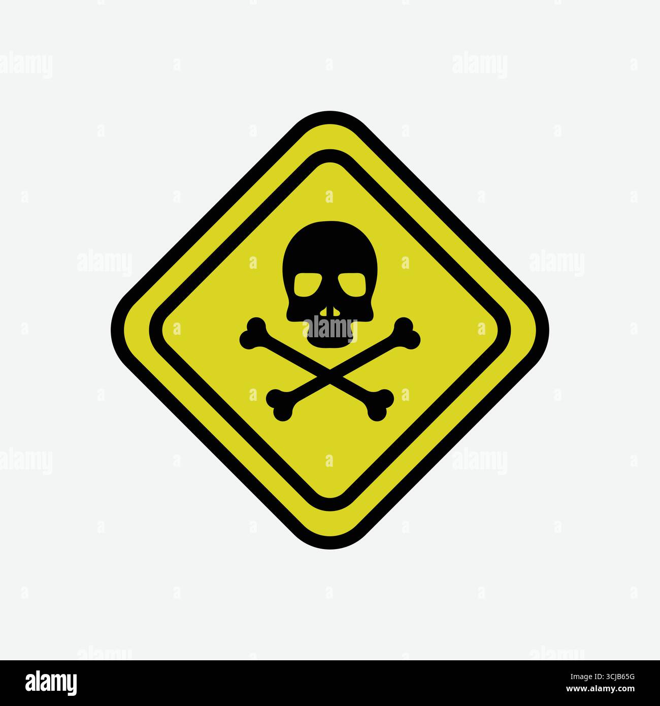 Skull with Crossbones for Toxic Poison Waste Chemical Hazard Warning ...