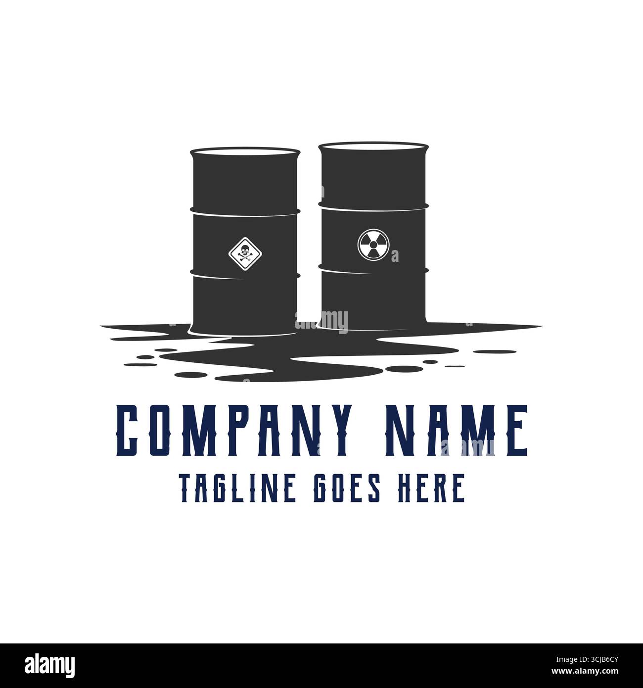 Vintage Retro Radioactive Chemical Toxic Waste Barrels Illustration ...