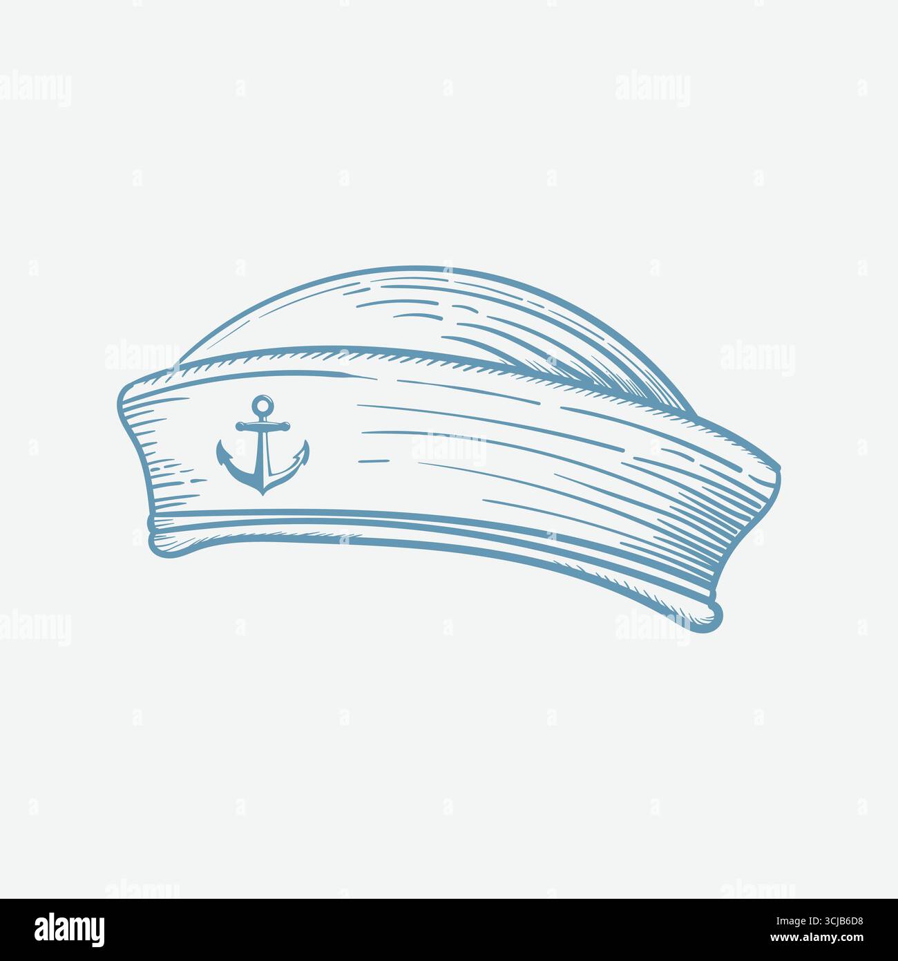 Vintage Retro Ship Nautical Sailor Hat Cap Illustration for Navy Logo ...