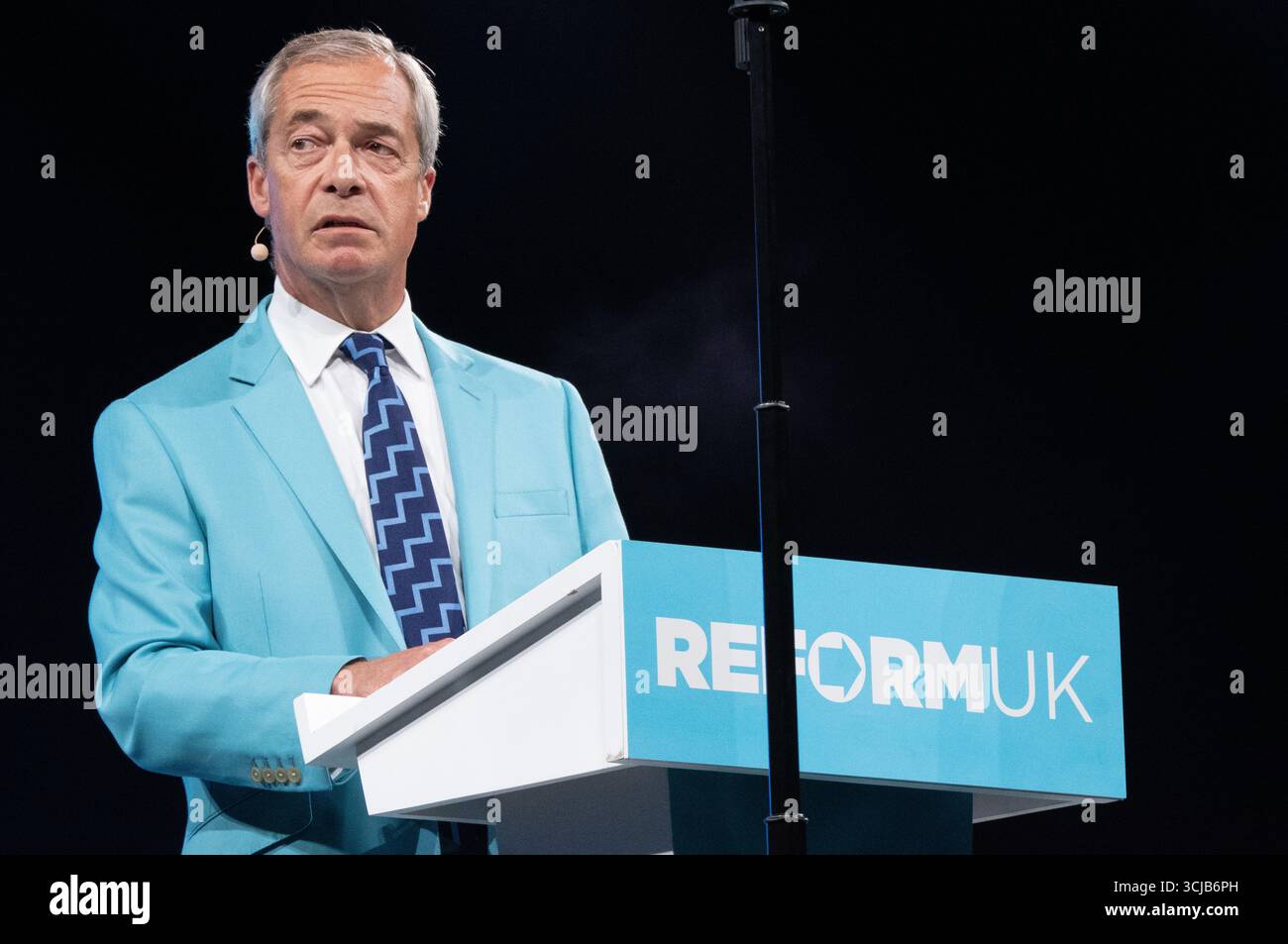 Nigel Farage. Reform leader.Reform Uk conference. Nigel Farage rejoined ...