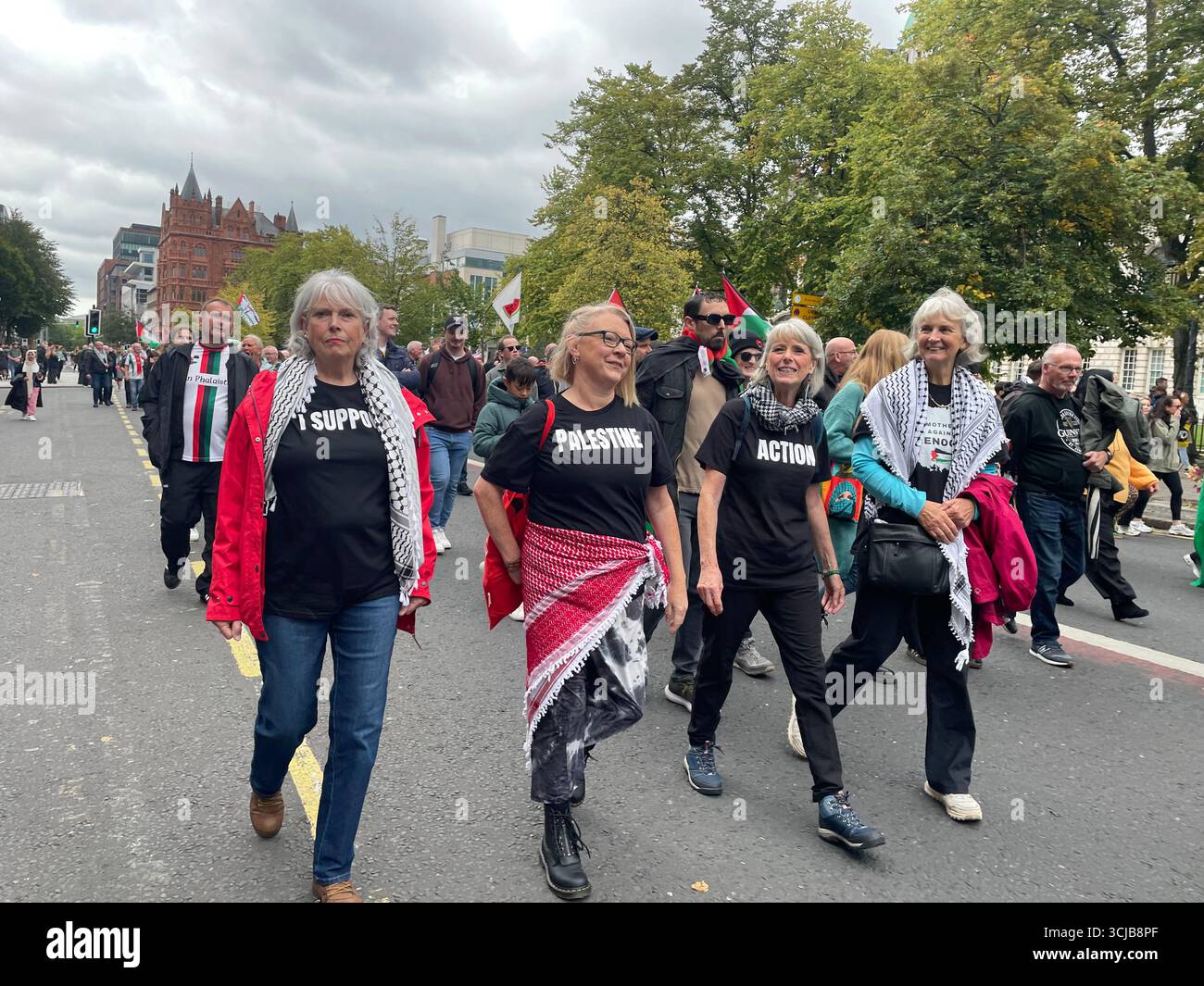 Crowd of pro palestine protesters march through belfast city centre on ...