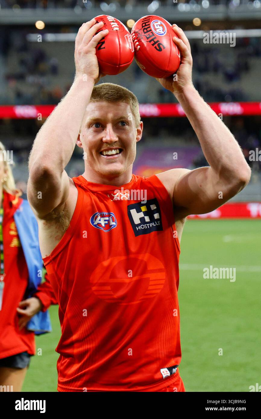 Matt Rowell of the Suns celebrates with the fans after the win during ...