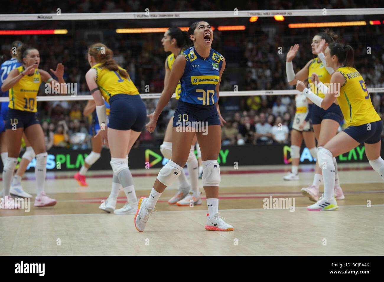 Brazil's Marcelle de Arruda Mattos da Silva (30) and teammates ...
