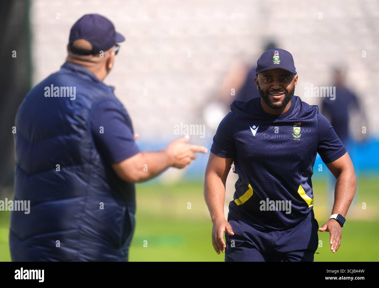 South Africa's Coach Shukri Conrad (left) with captain Temba Bavuma ...