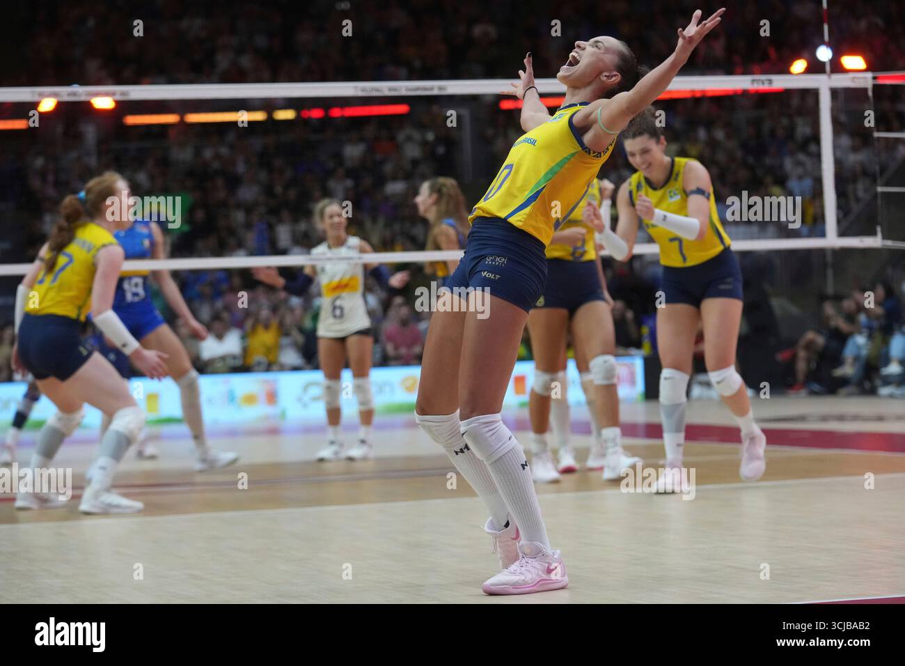 Brazil's Gabriela Braga Guimaraes celebrates a point during the FIVB ...