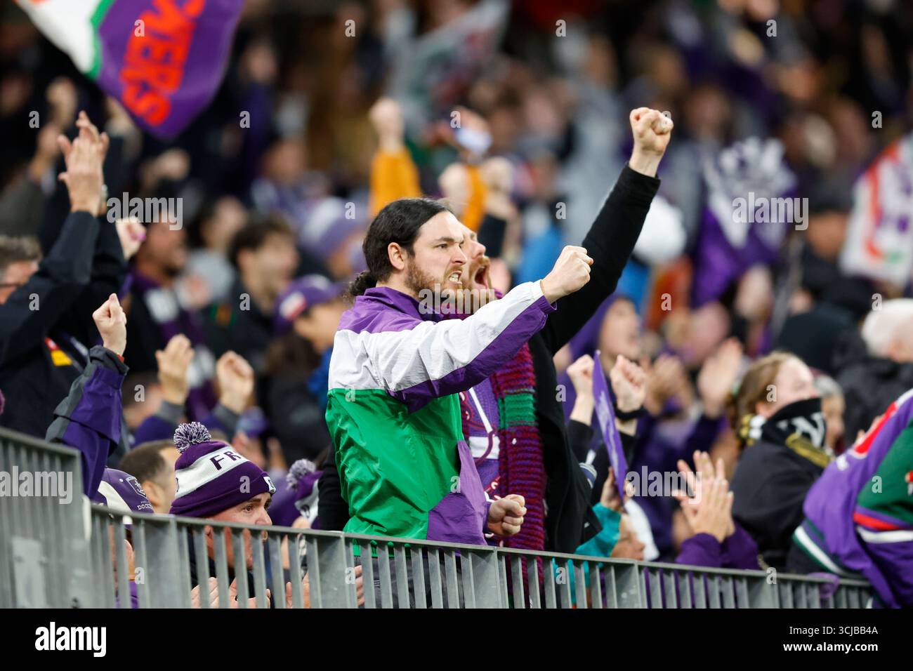 Fremantle Dockers Fans celebrate a goal during the AFL Elimination ...