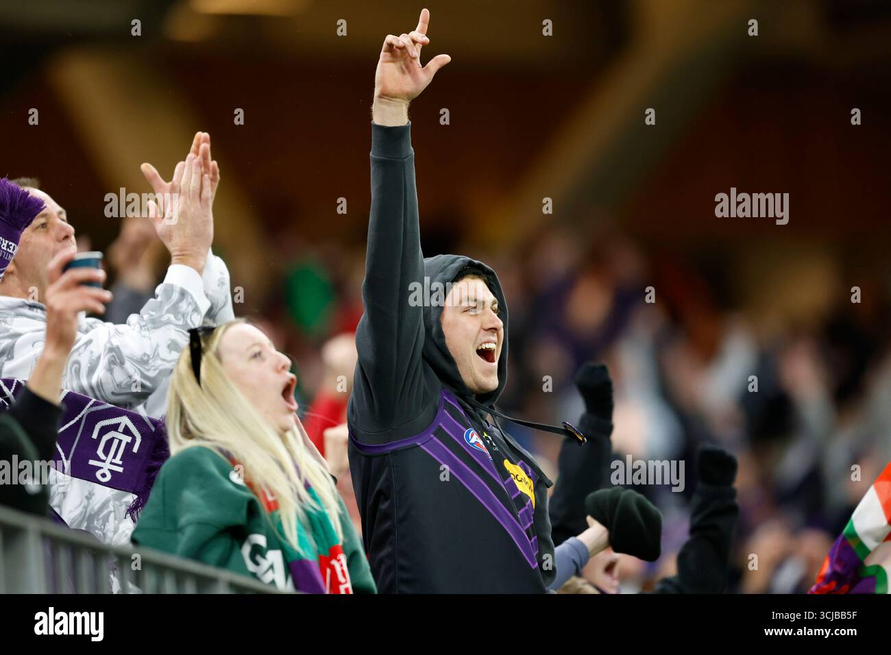 Fremantle Dockers Fans celebrate a goal during the AFL Elimination ...