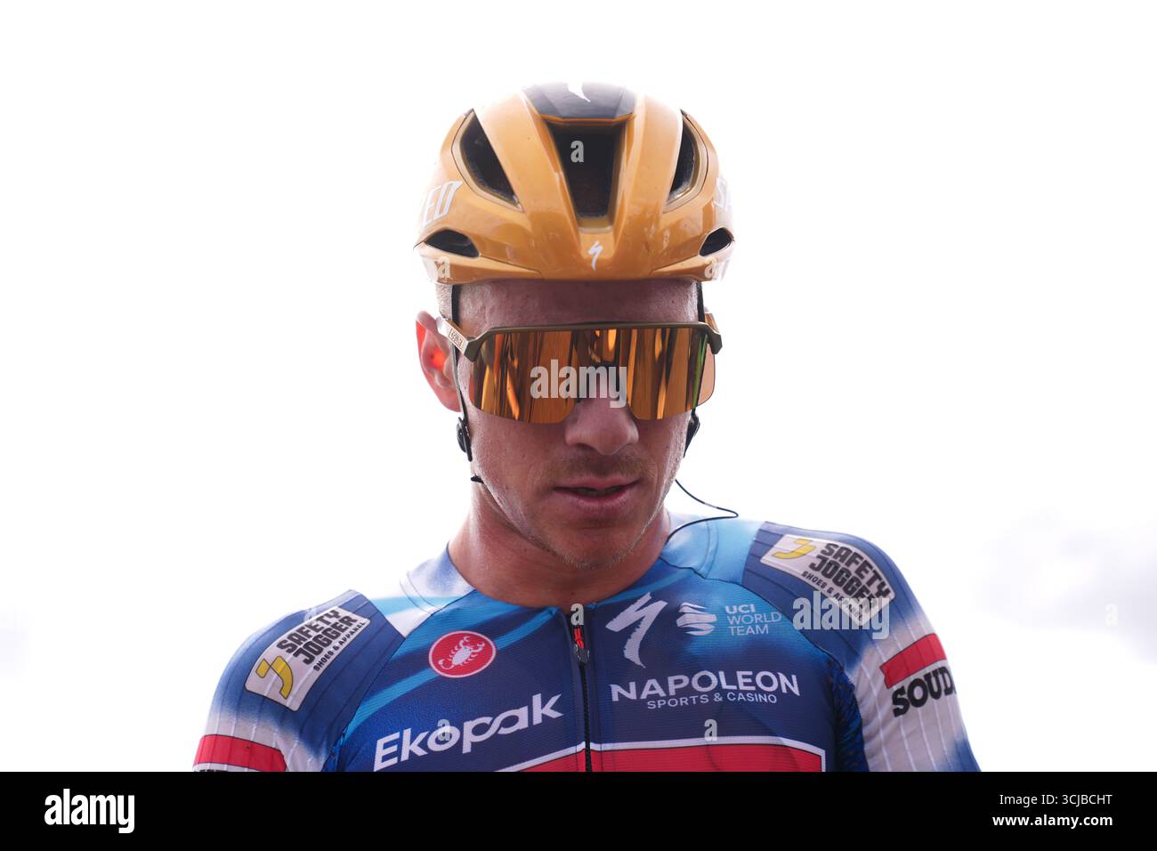 Remco Evenepoel of Soudal Quick-Step following his stage five victory during the 2025 Lloyds ...