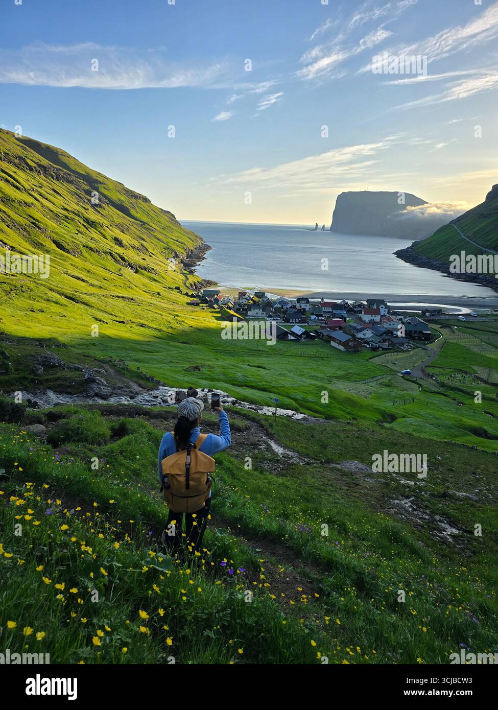 Aerial view tjornuvik village faroe hi-res stock photography and images ...