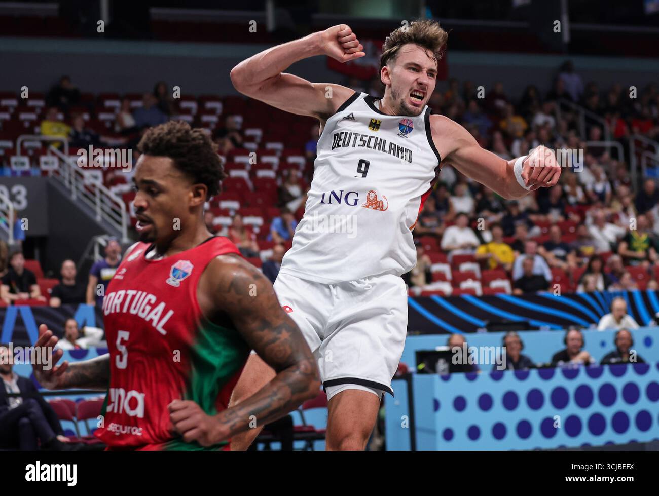 RIGA, LATVIA - SEPTEMBER 06: Franz Wagner of Germany reacts during the ...