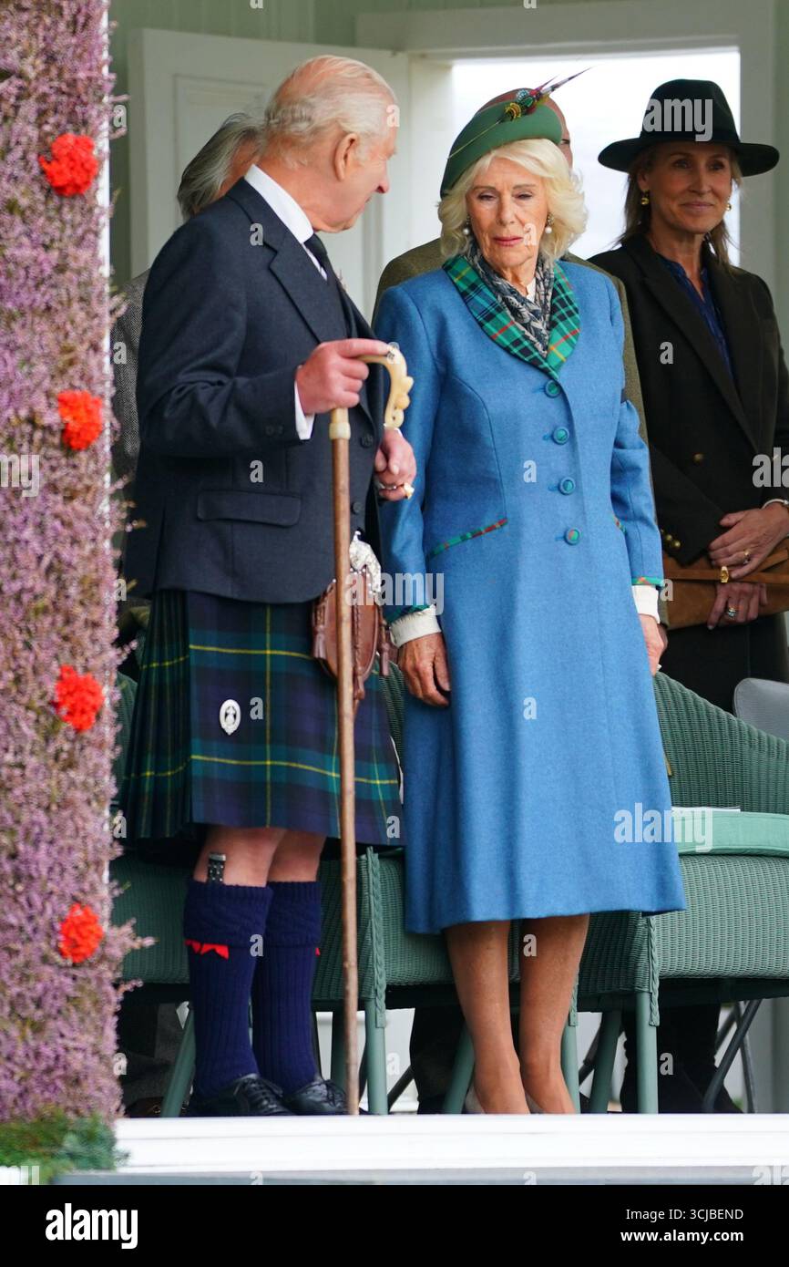Braemar, Scotland, 6th. Sept, 2025. King Charles III and Queen Camilla ...