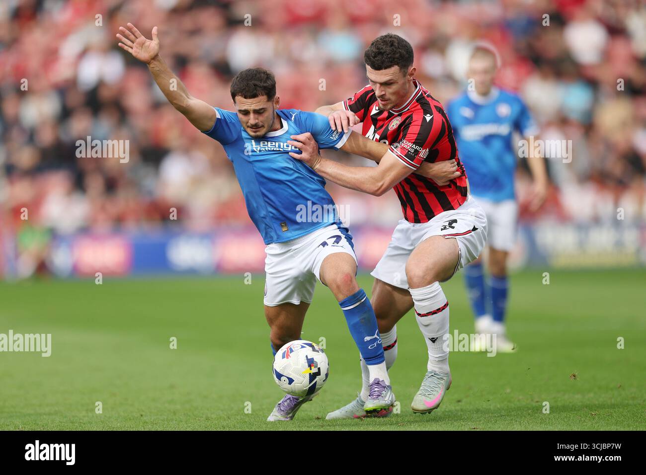 Walsall???s Connor Barrett and Chesterfield???s Armando Dobra during ...