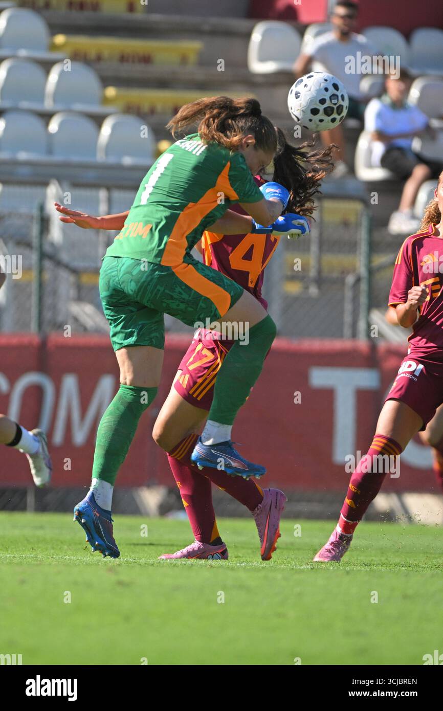 Laura Giuliani of A.C. Milan Women and Giulia Galli of A.S. Roma Women ...