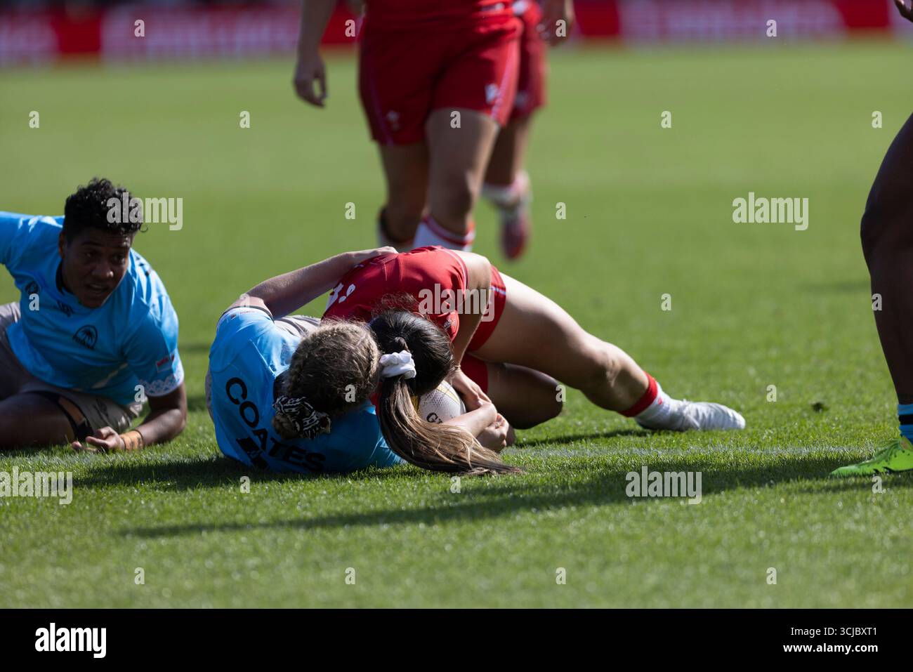 Wales's Kayleigh Powell scores try Wales Women v Fiji Women Womens ...