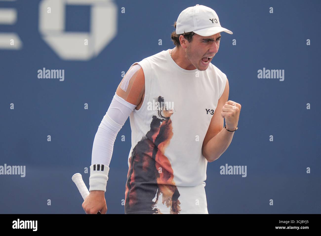 Ivan Ivanov, of Bulgaria reacts after scoring a point against Alexander Vasilev, of Bulgaria ...