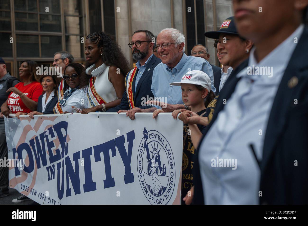 Sen. Bernie Sanders, I-Vt., marches in the Labor Parade alongside New York City Mayoral ...