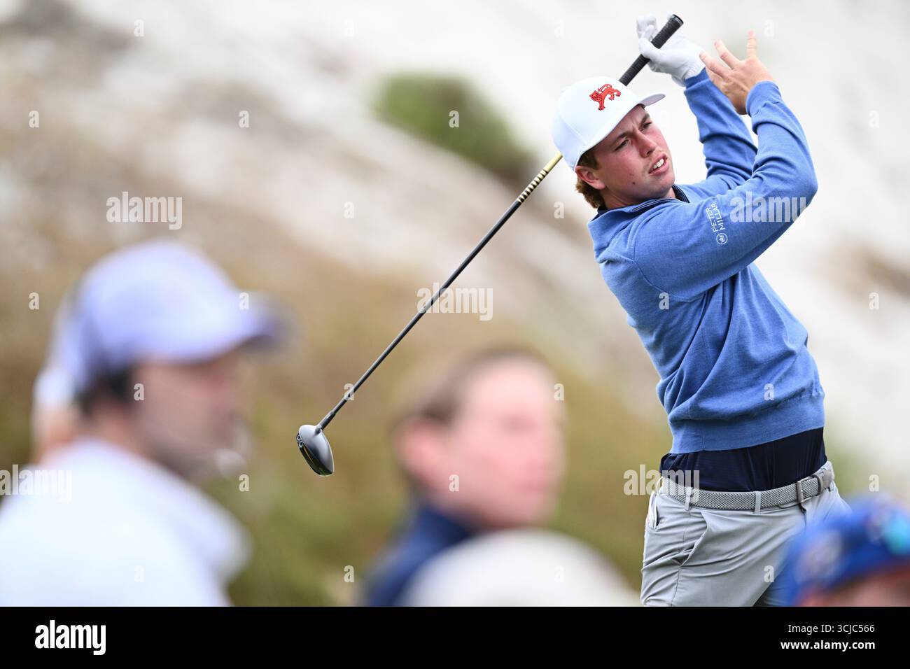 The Great Britain and Ireland team's Charlie Forster hits from the ...