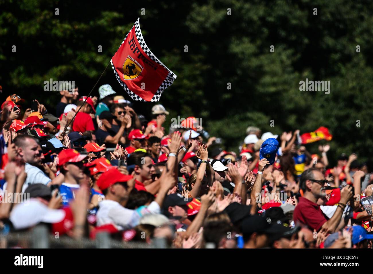 MONZA, ITALY - SEPTEMBER 06: Scuderia Ferrari fans during qualifying ...