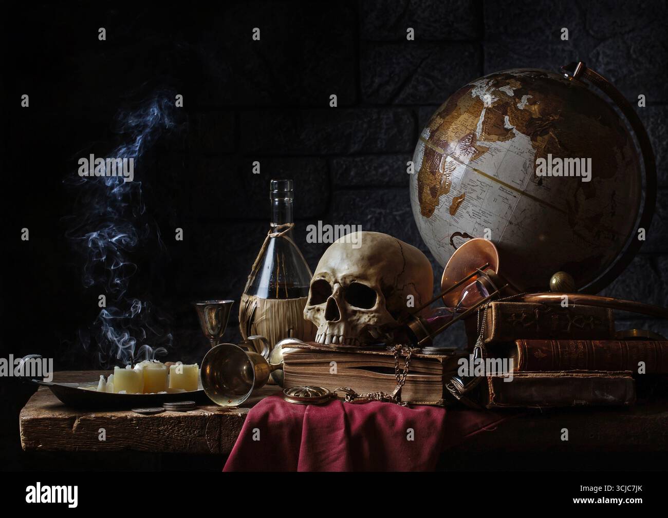 Vintage skull candle wax hi-res stock photography and images - Alamy