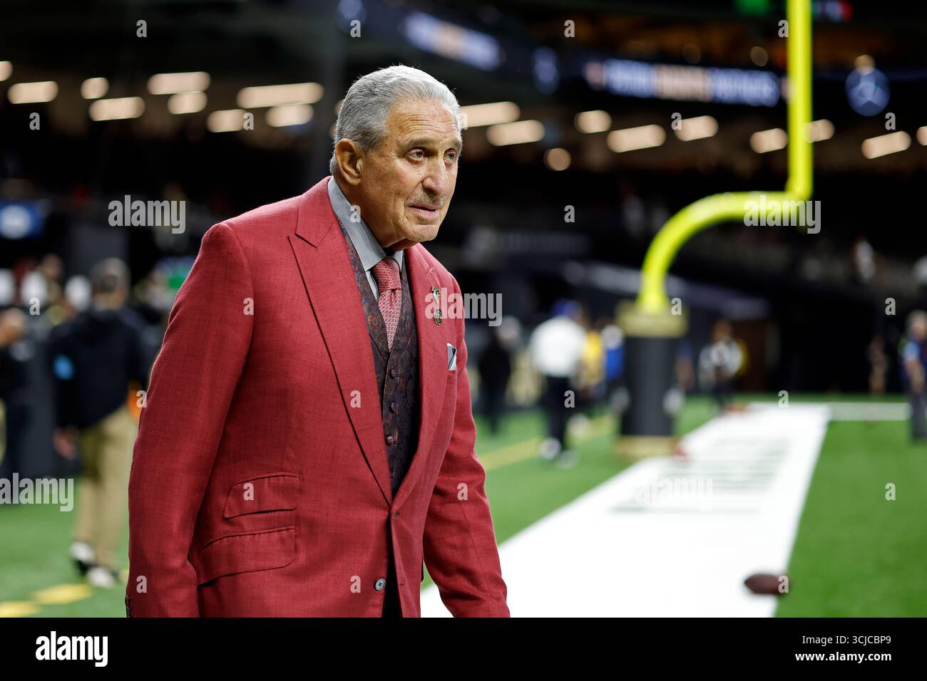 Atlanta Falcons owner Arthur Blank walks on the field before an NFL ...