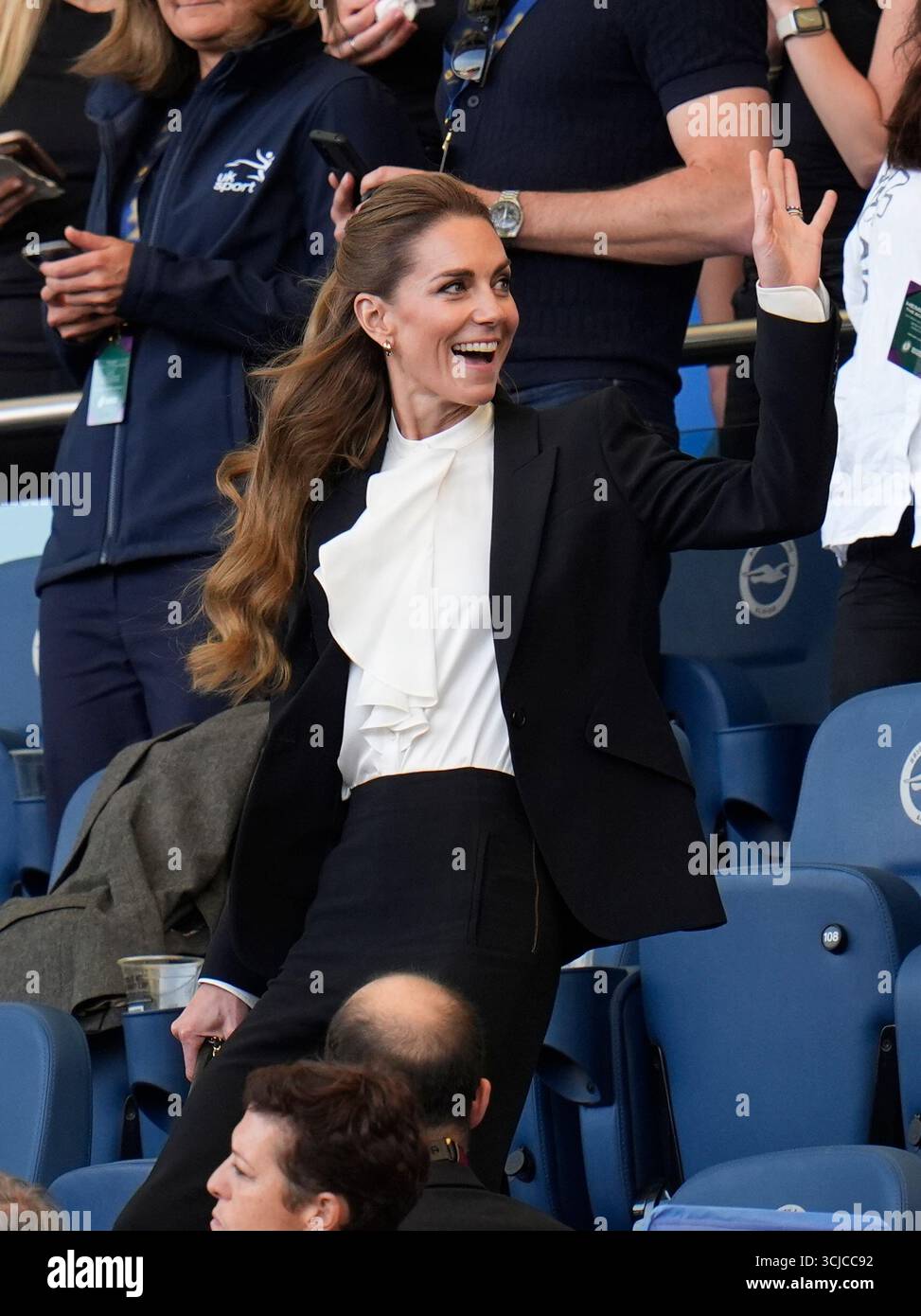 The Princess of Wales takes her seat in the stands before the second ...