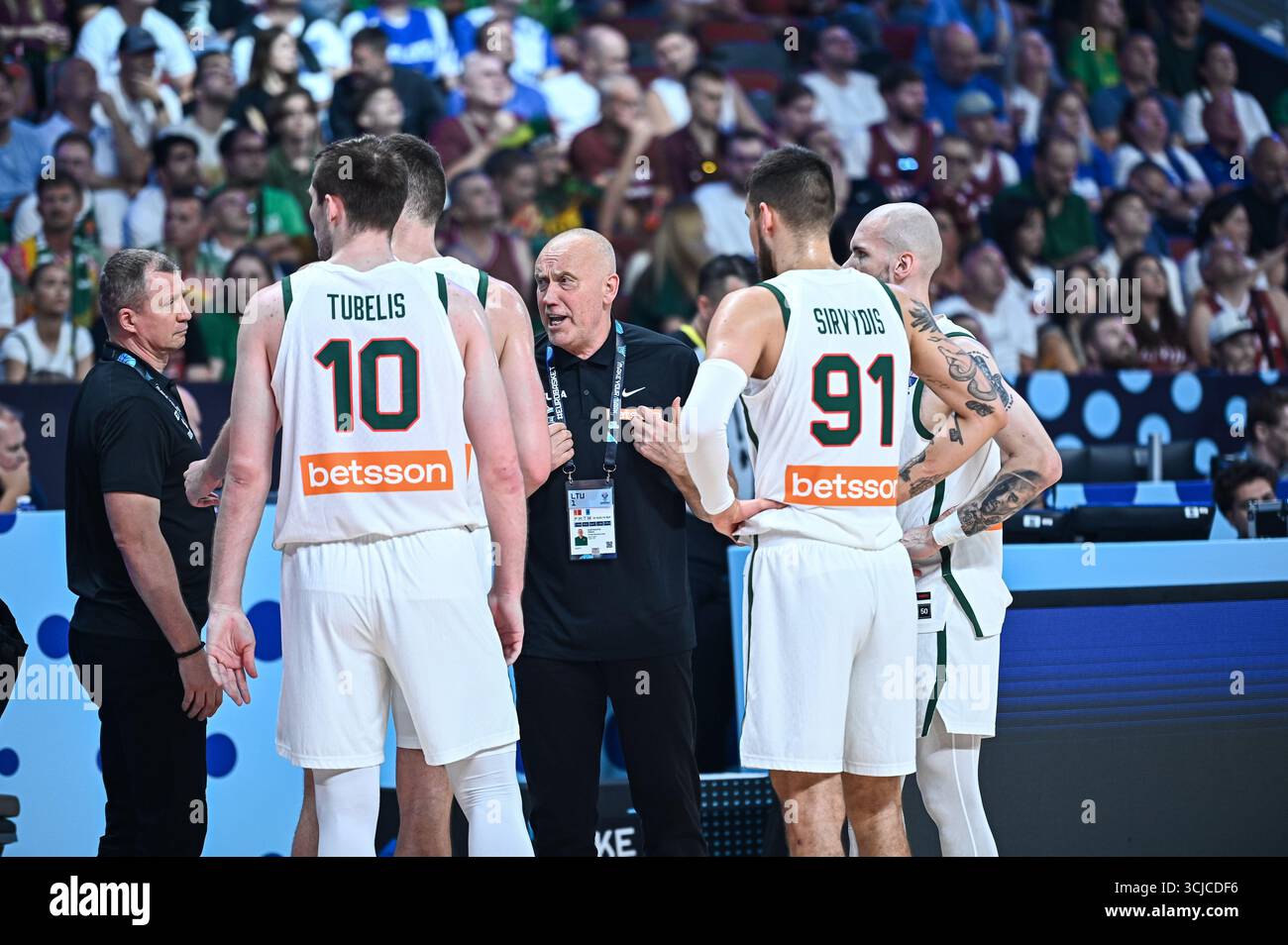 September 6, 2025, Riga, Riga, Latvia: Head Coach RIMAS KURTINAITIS of ...