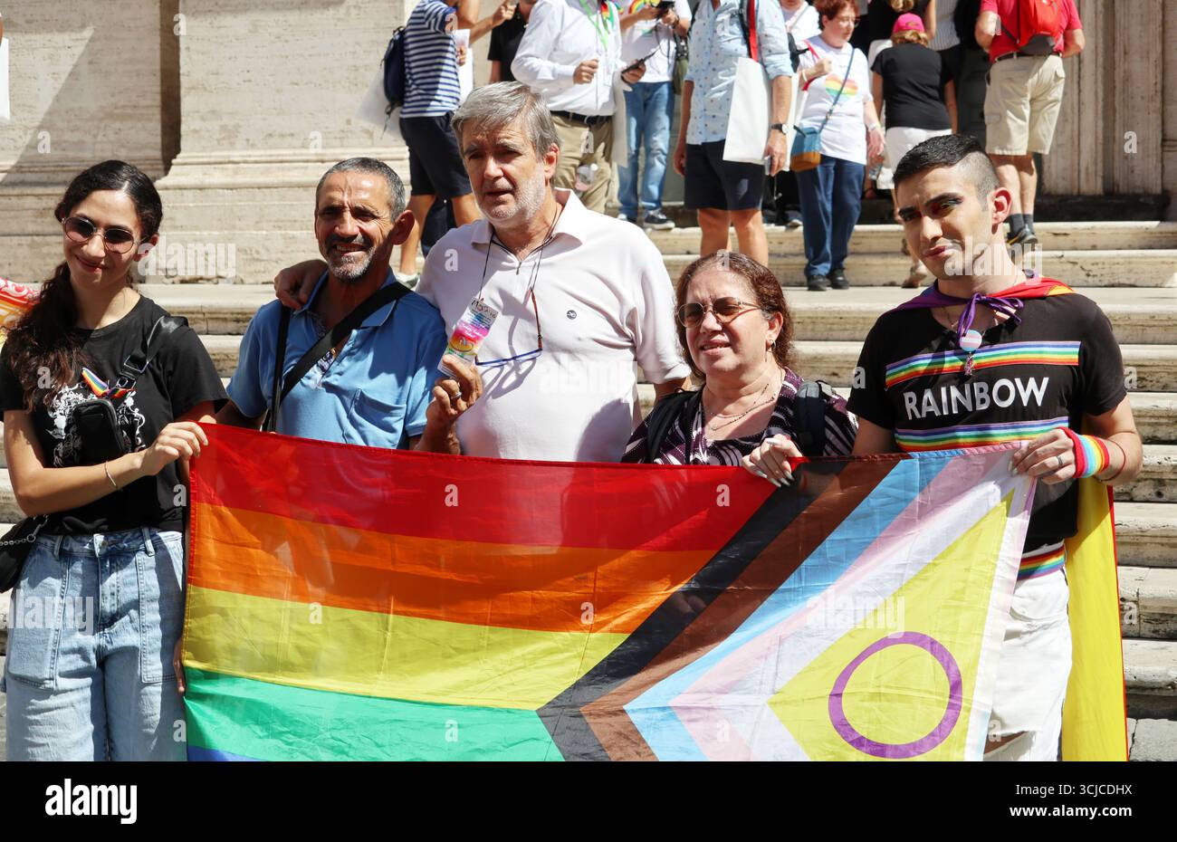 Hundreds of LGBTQ Catholics gather outside chiesa del Gesù church after ...