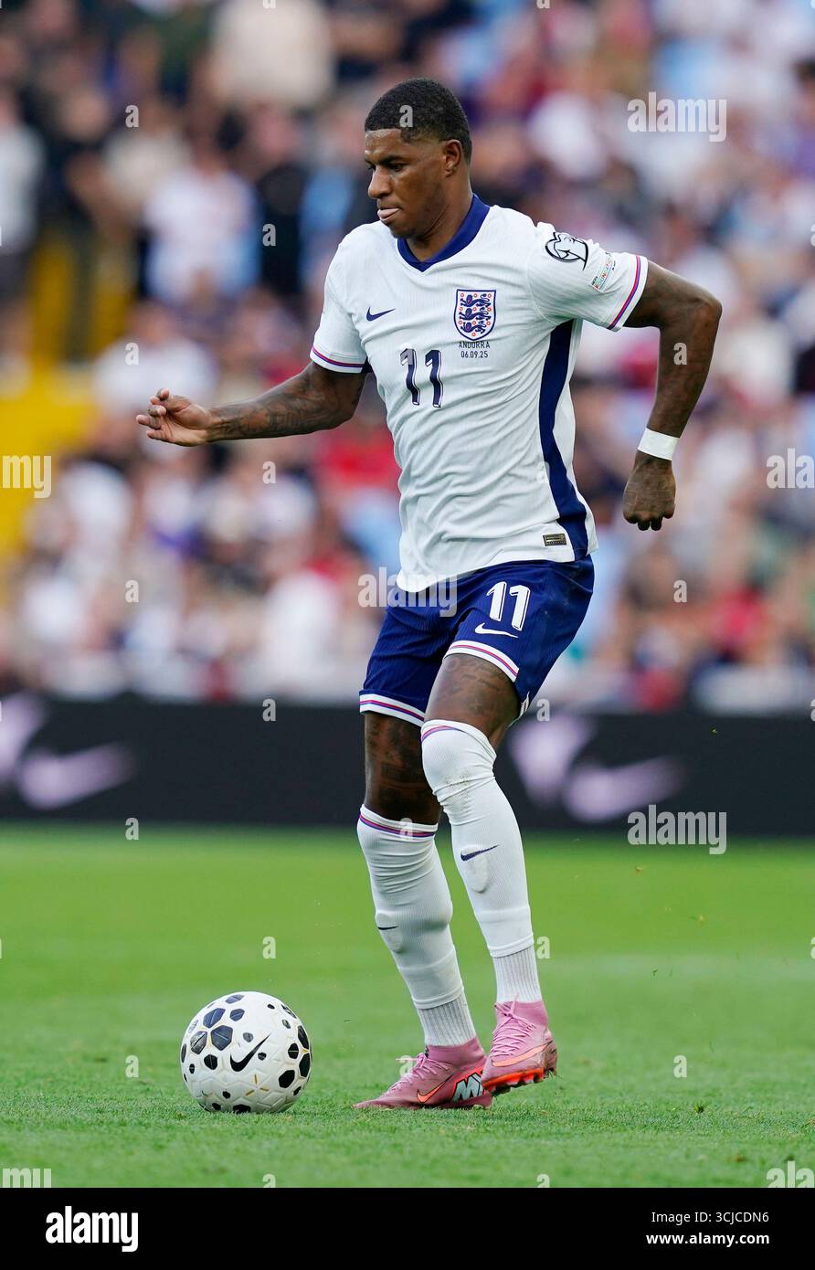 Birmingham, UK. 6th Sep, 2025. Marcus Rashford of England during the ...
