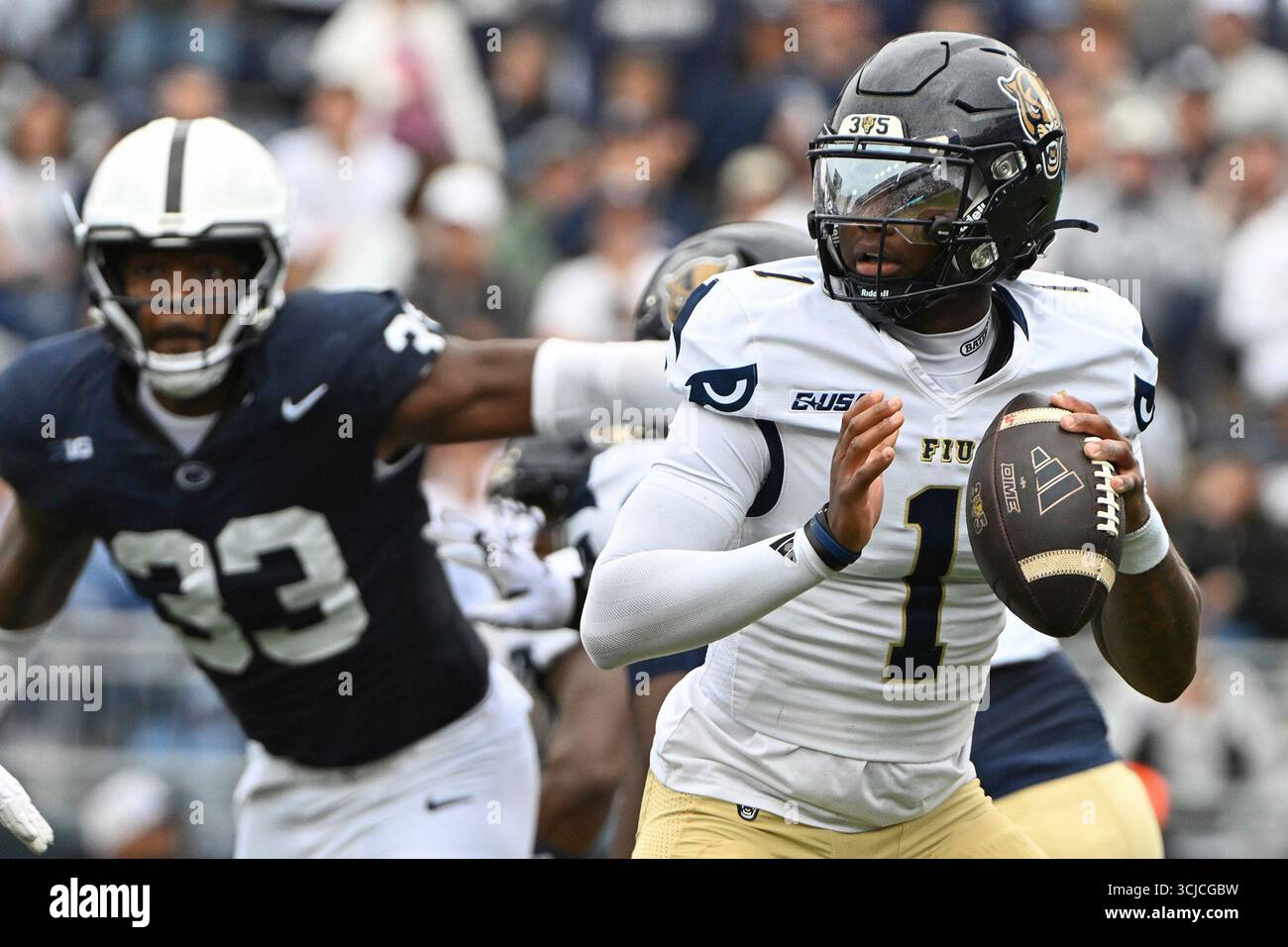 Florida International quarterback Keyone Jenkins (1) looks to pass ...