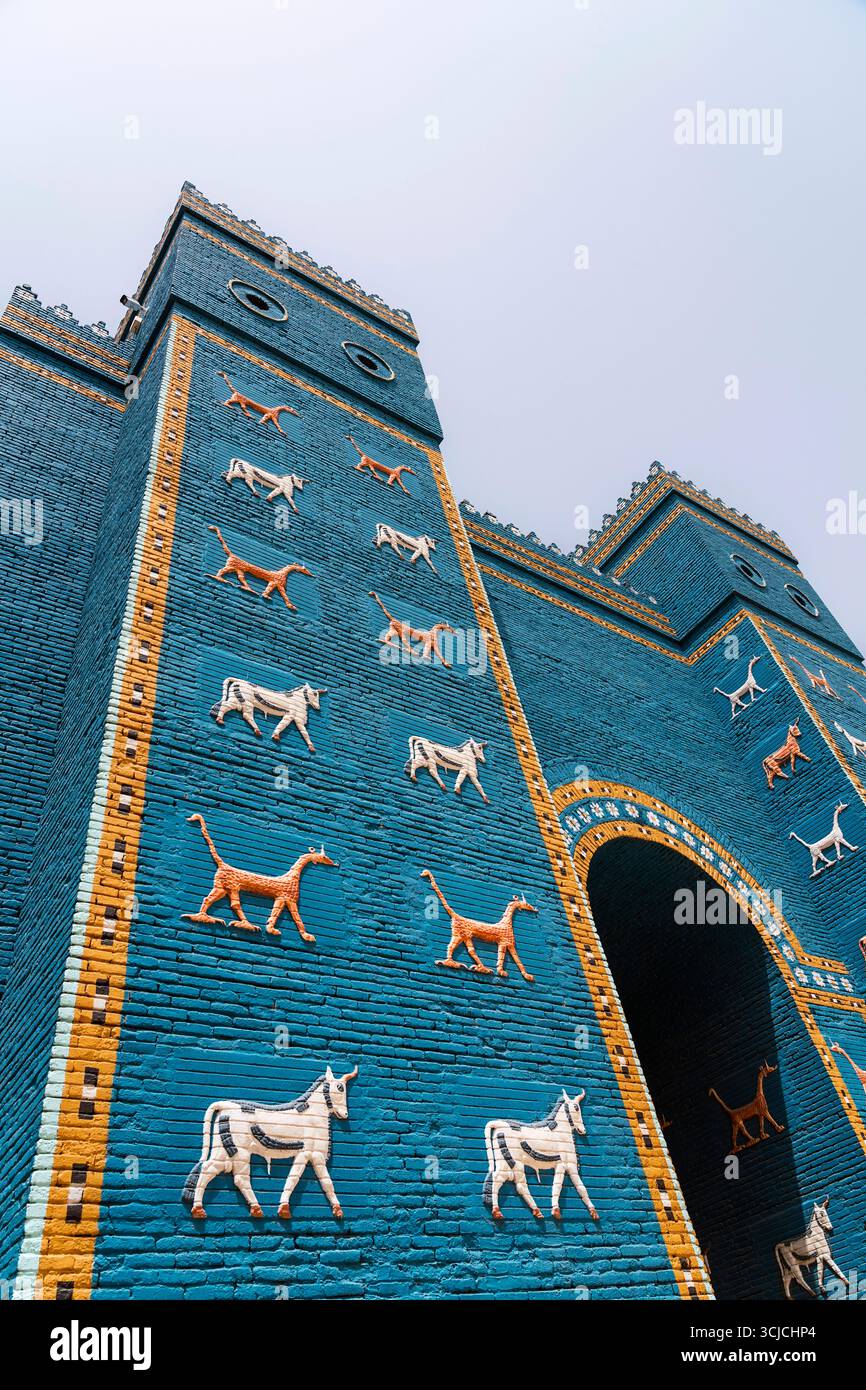 Captivating view of the Ishtar Gate replica, a majestic structure in ...