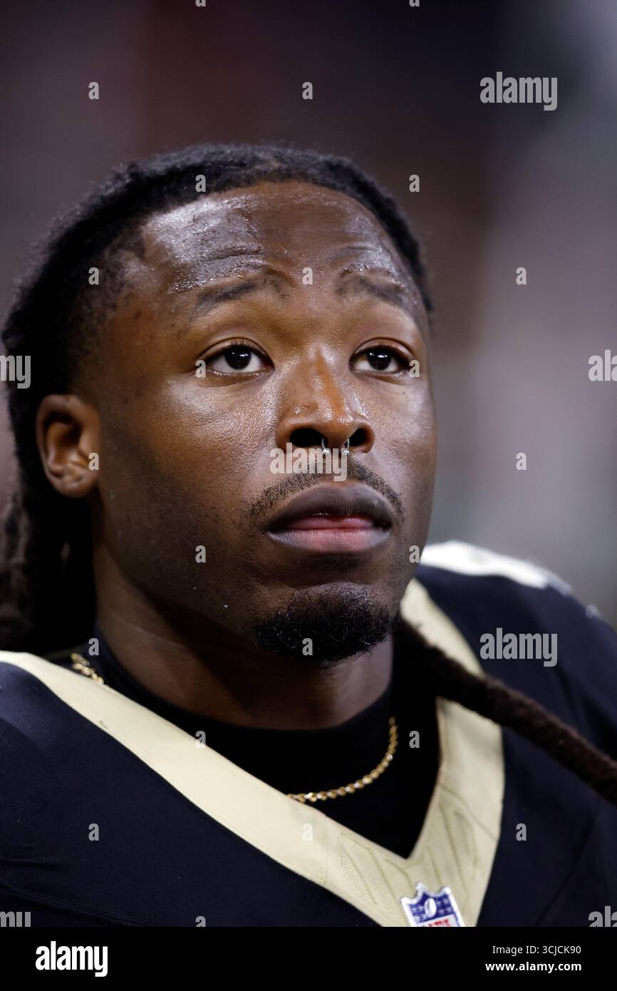 New Orleans Saints running back Alvin Kamara (41) reacts during an NFL ...