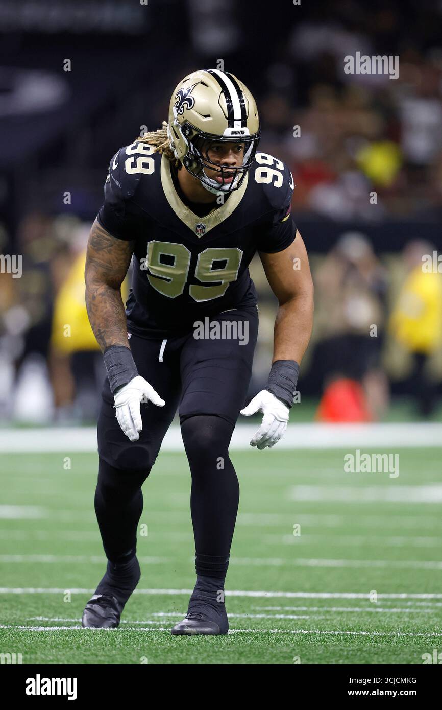 New Orleans Saints defensive end Chase Young (99) lines up during an ...