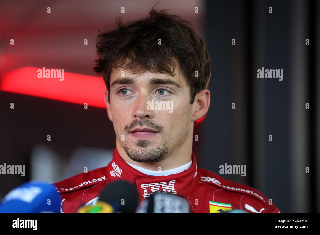 Charles Leclerc of Scuderia Ferrari during press conference ahead ...