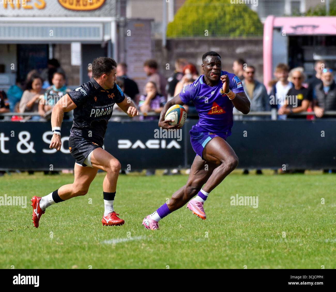 Bridgend, Wales. 6 September 2025. Paul Brown-Bampoe of Exeter Chiefs ...