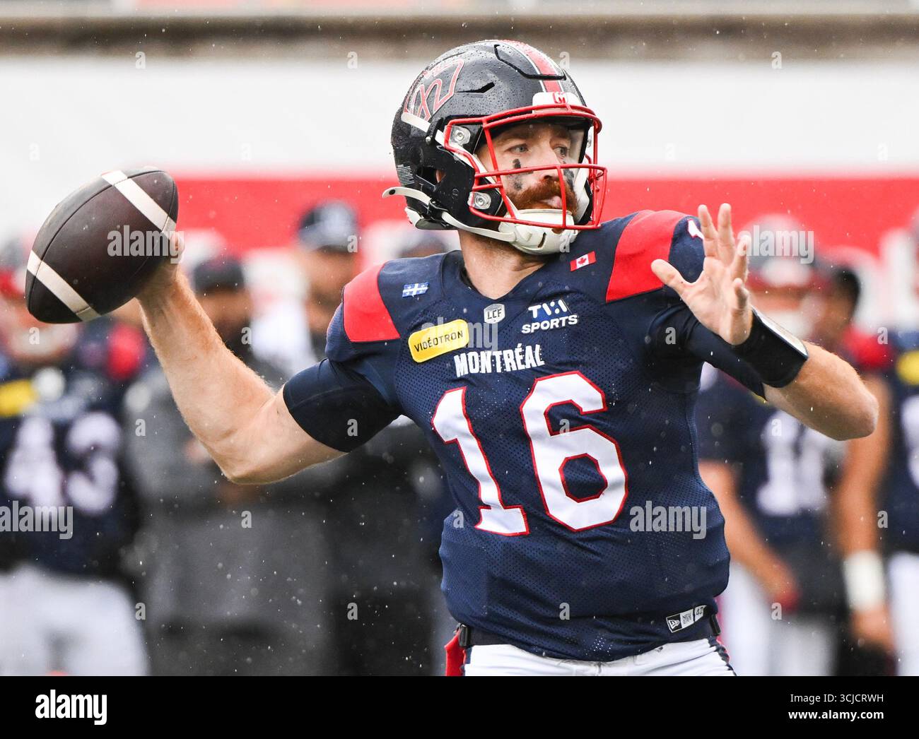 Montreal Alouettes quarterback Jame Morgan throws a pass during first ...