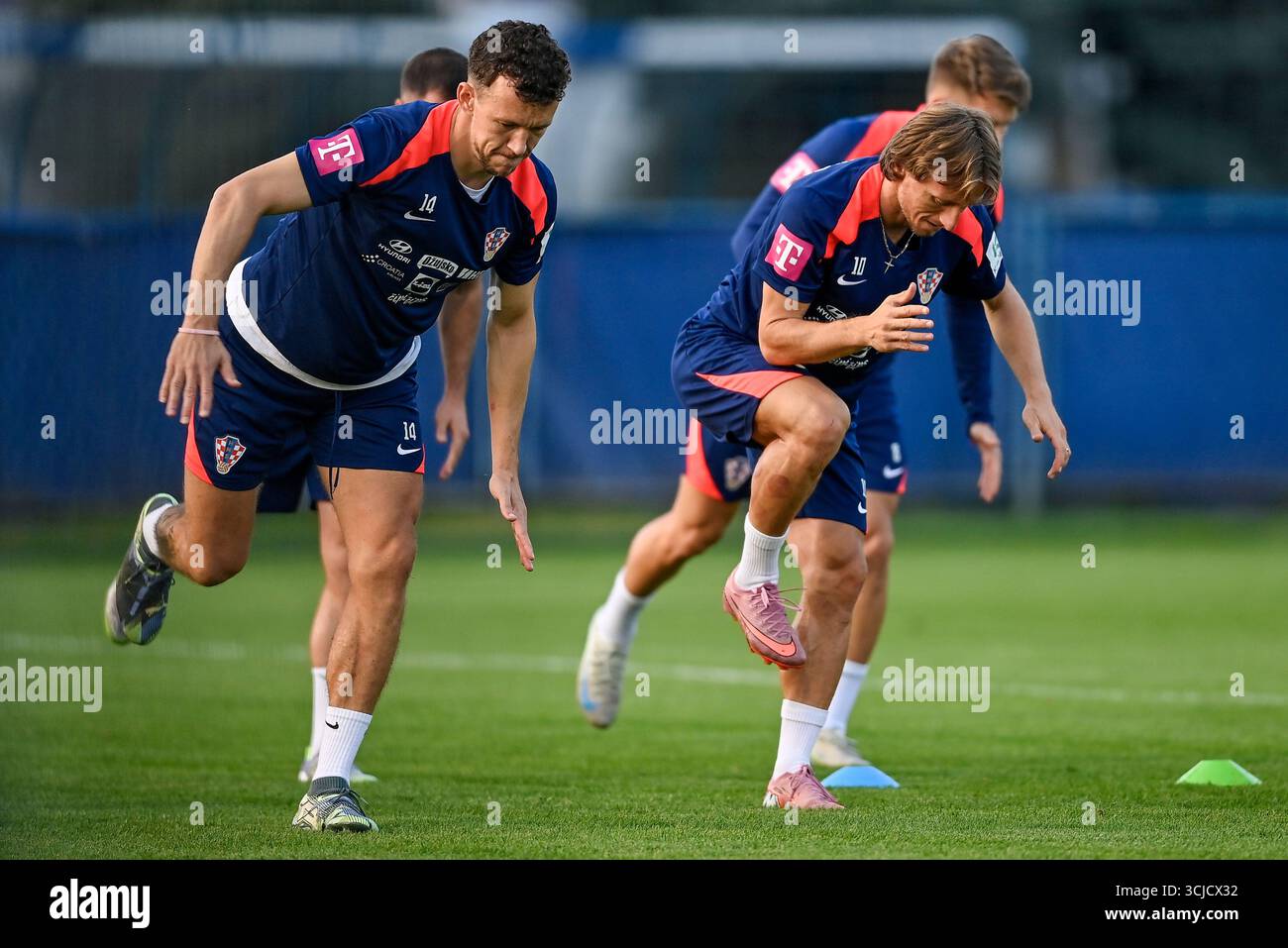Ivan Perisic and Luka Modric of Croatia during the training session at Maksimir Stadium in ...